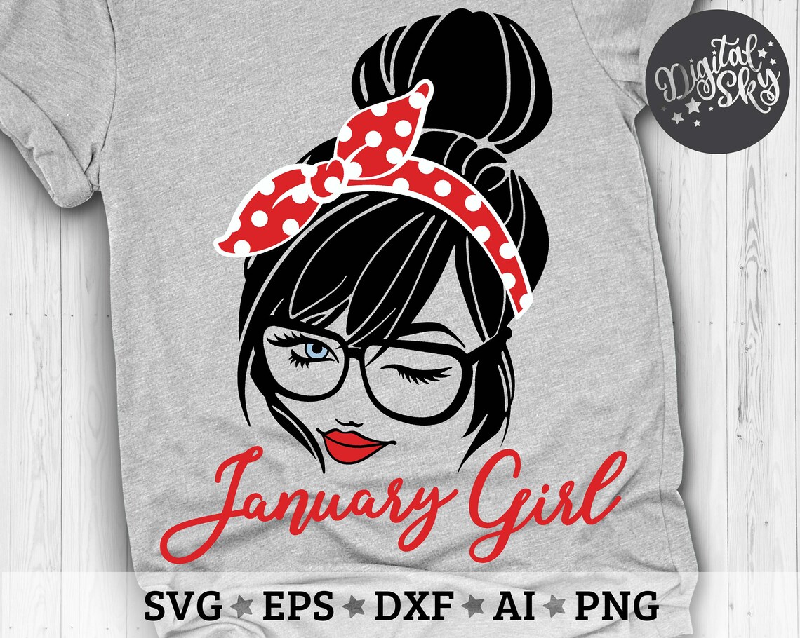 January Girl Svg January Birthday Svg Eye Lashes Girl Svg - Etsy