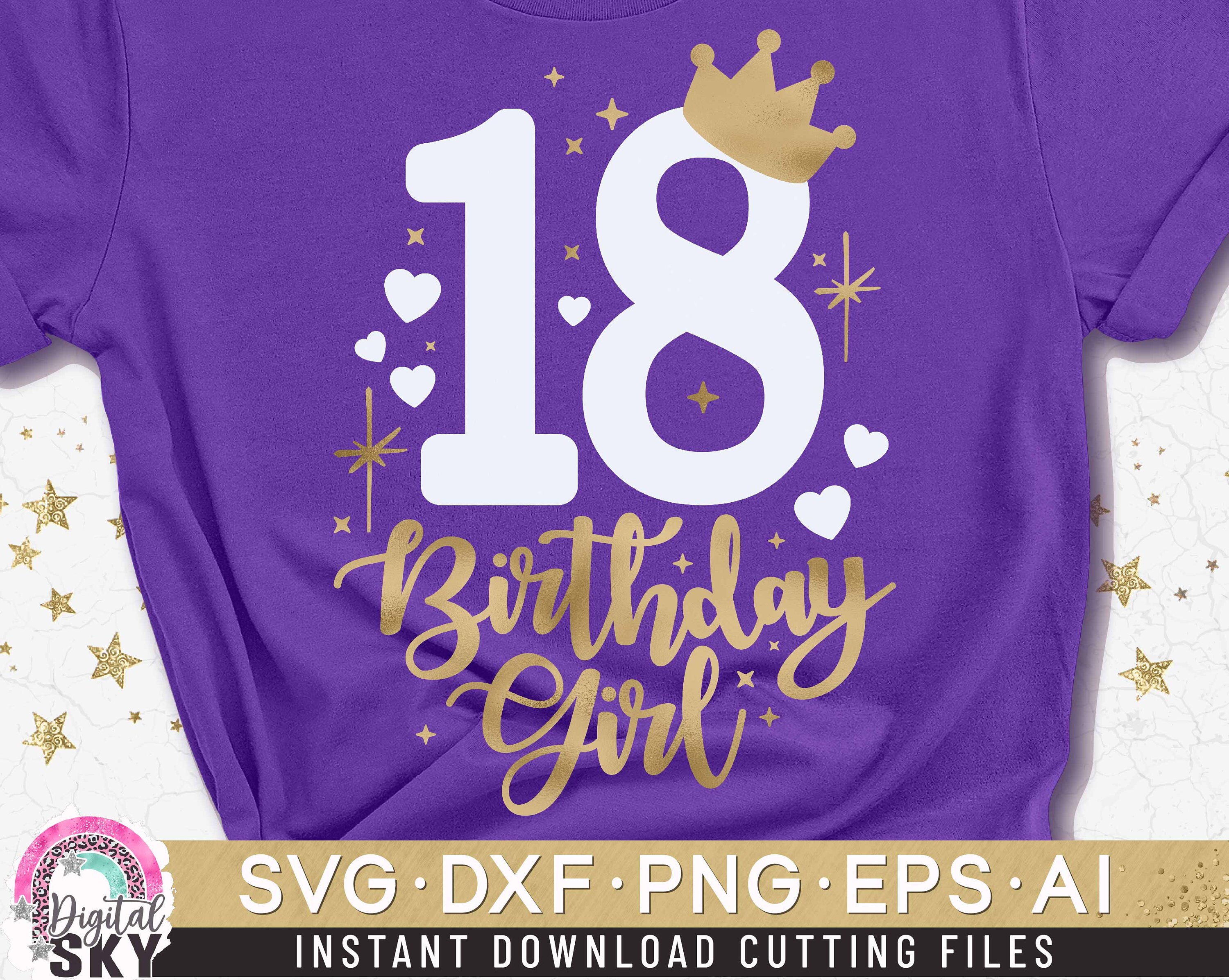 18 Birthday Svg 18th Birthday Girl Svg Number Eighteen Svg - Etsy Canada