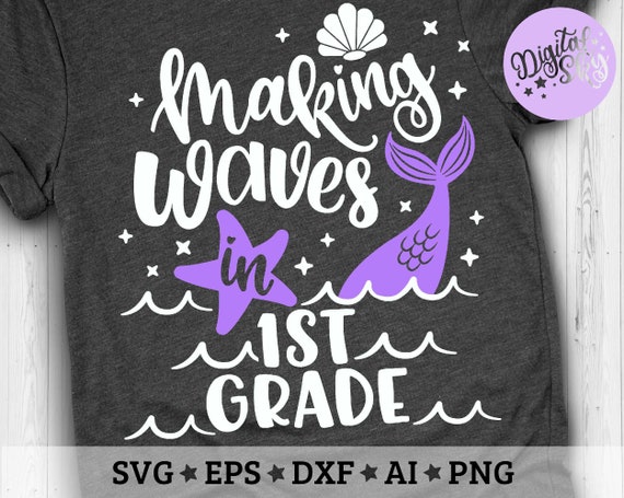 Making Waves in First Grade Svg Mermaid School Svg Mermaid - Etsy