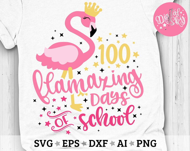 100 Flamazing Days of School Svg Flamingo School Svg | Etsy