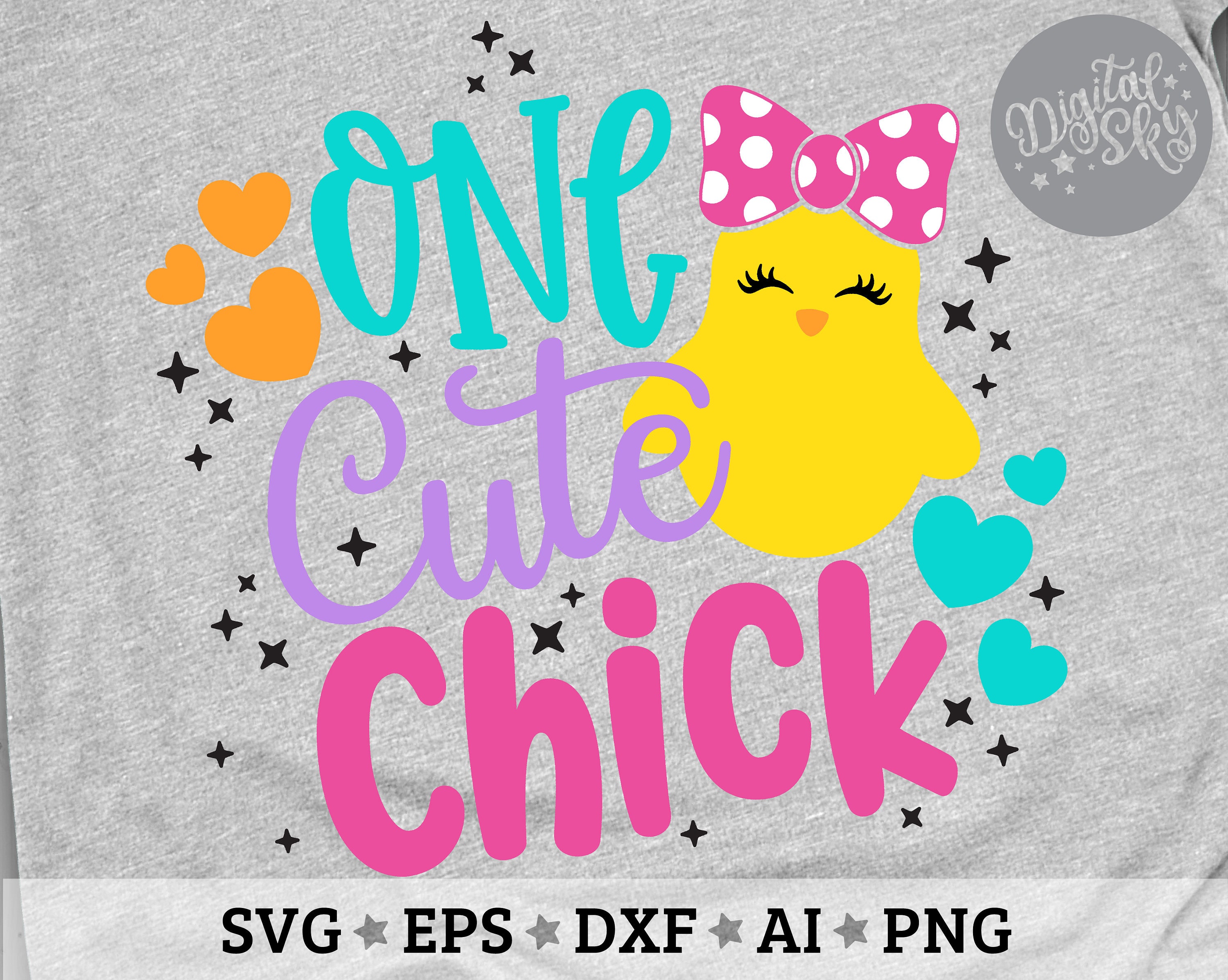 One Cute Chick Svg Easter Chick Svg Easter Bunny Rabbit Svg | Etsy