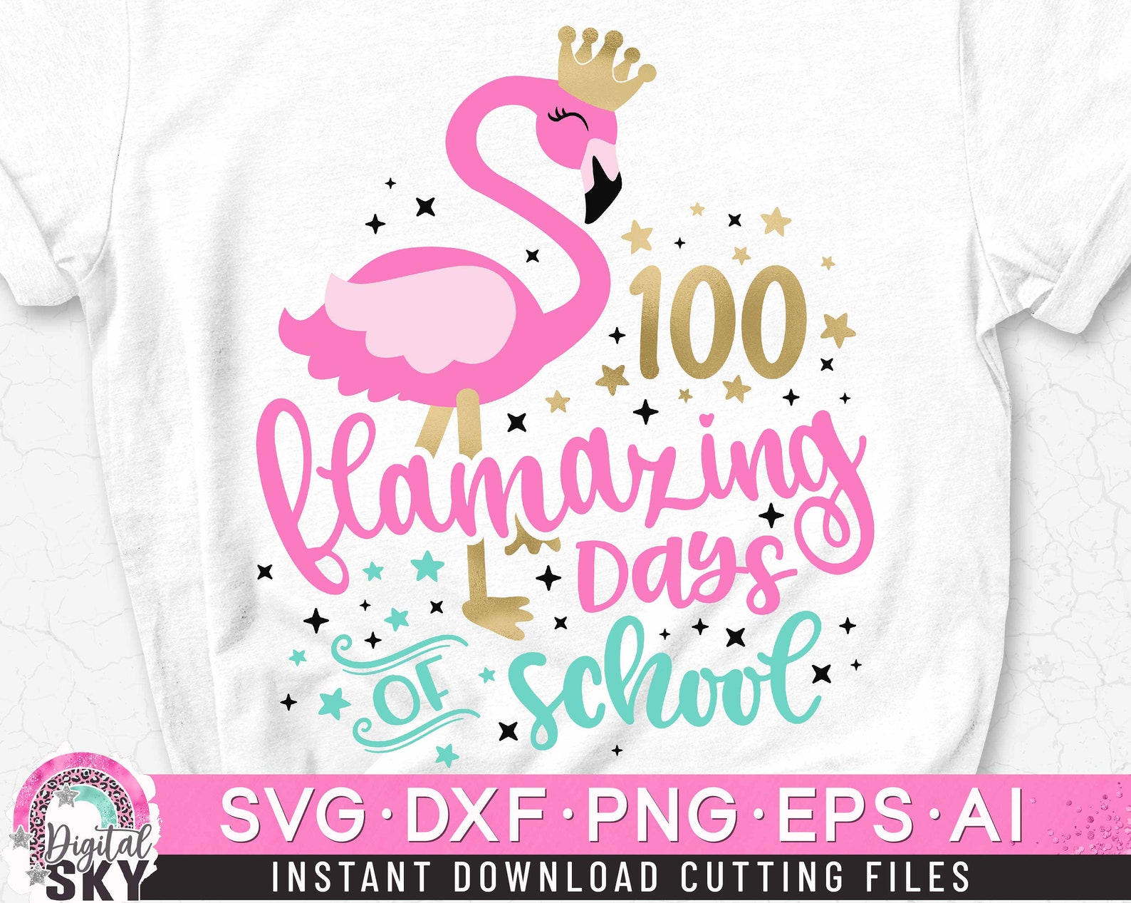 100 Flamazing Days of School Svg Flamingo School Svg - Etsy