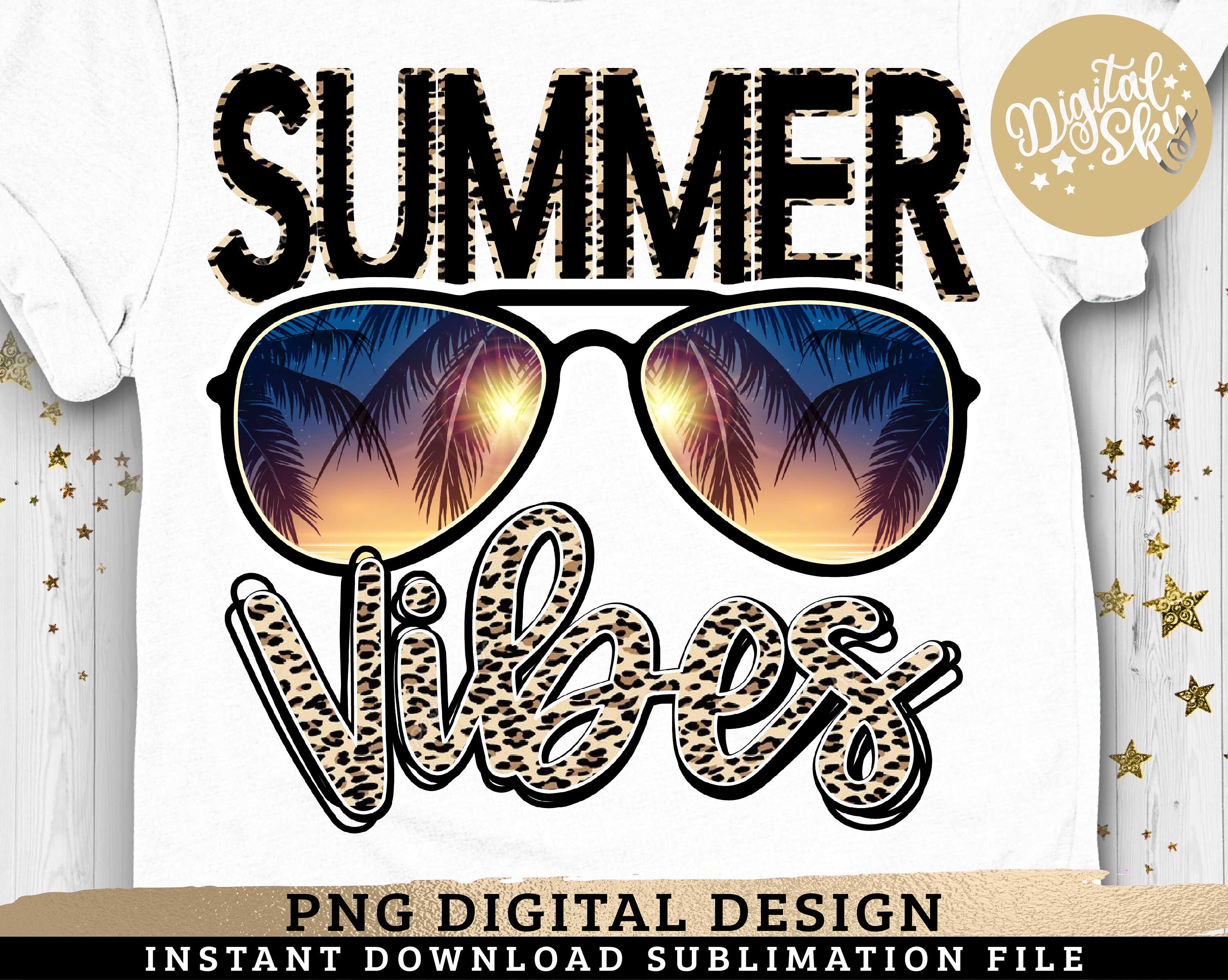 Summer Vibes PNG Sublimation Print Direct Print File Summer - Etsy