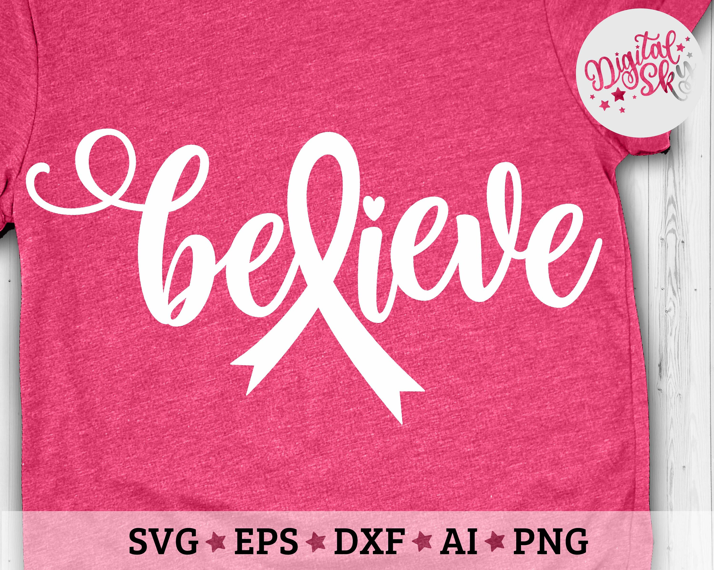 Believe Ribbon Svg Cancer Awareness Svg Cut Files Svg Dxf - Etsy