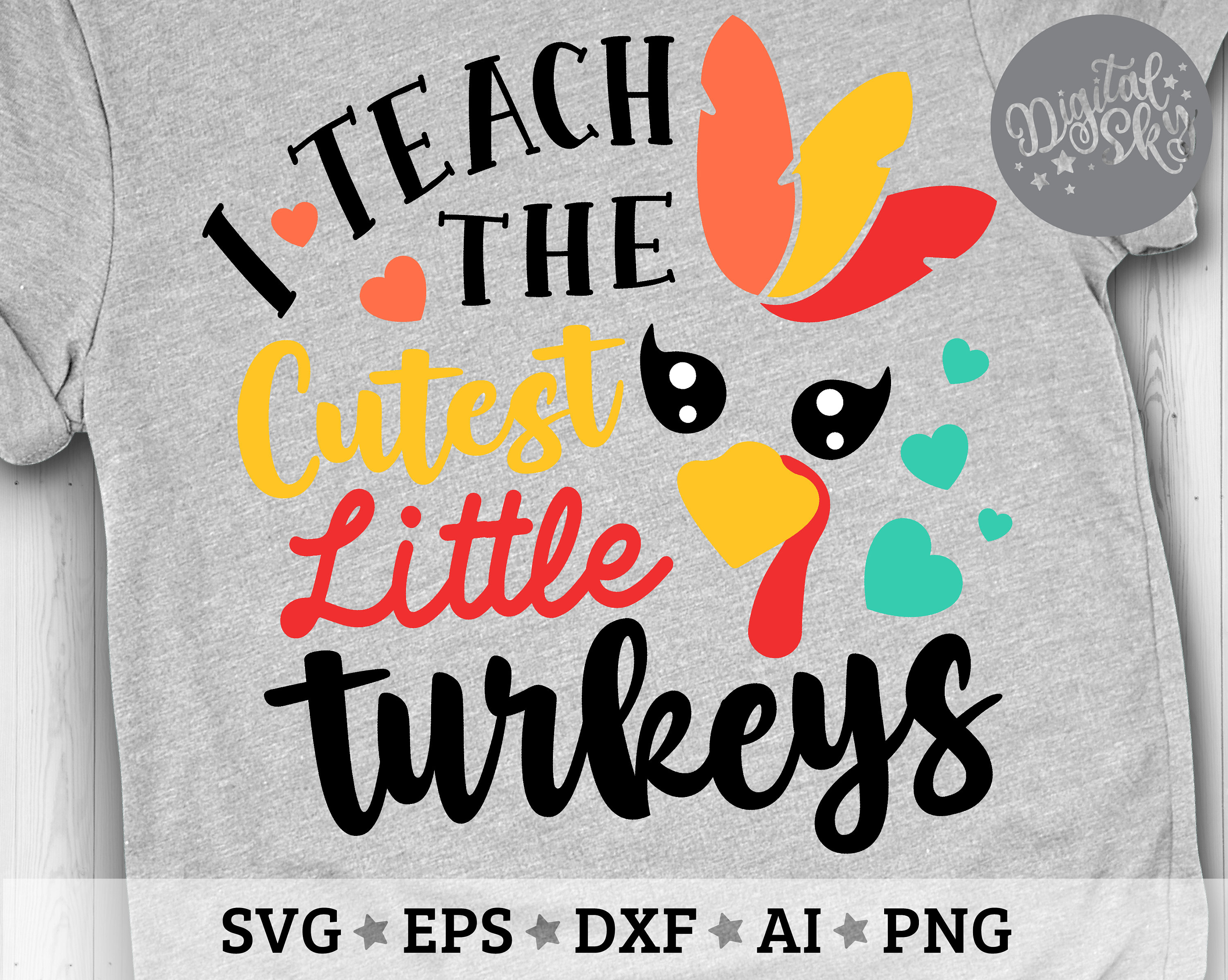 I Teach the Cutest Little Turkeys Svg Turkey Face Svg | Etsy