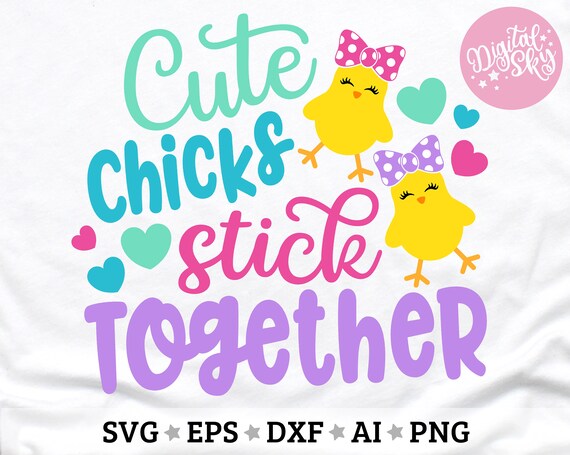 Los pollitos lindos se pegan juntos svg el pollito de Pascua | Etsy España