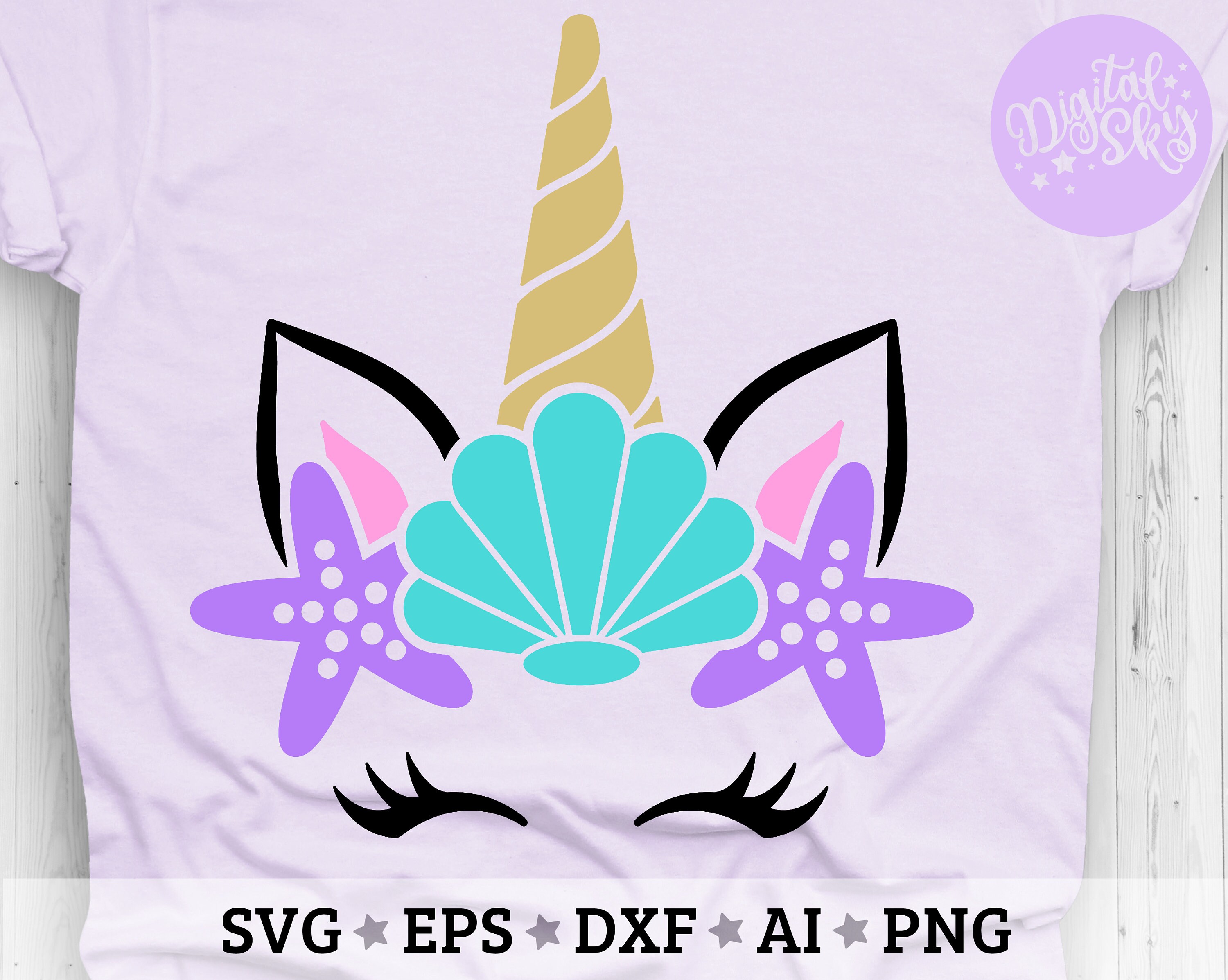 Sea Star Shell Unicorn Svg Summer Unicorn Svg Beach Unicorn | Etsy
