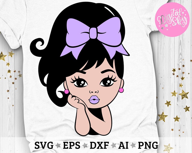 Ribbon Girl Svg Little Princess Svg Peekaboo Girl Svg - Etsy