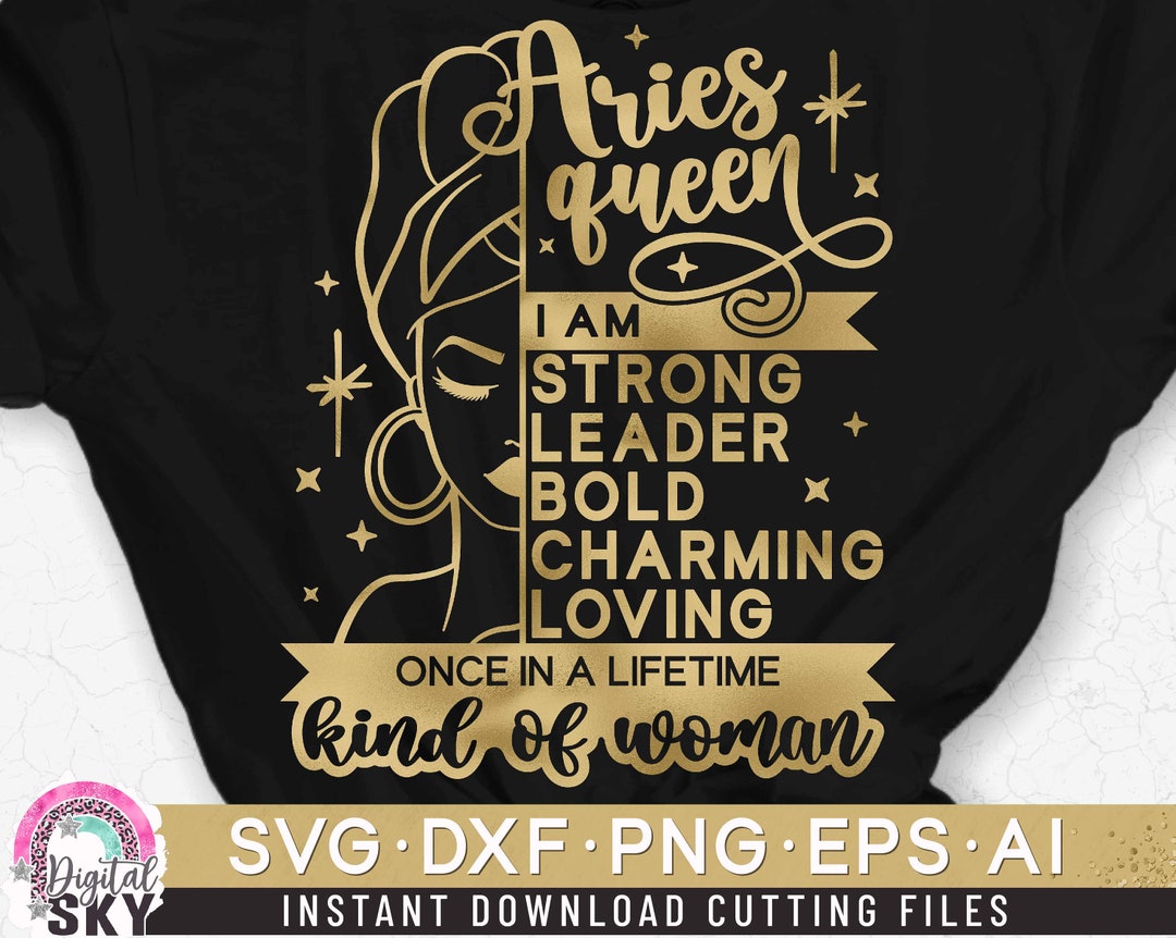 Aries Queen Svg, Birthday Queen Svg, Black Women Svg, Afro Girl Svg ...