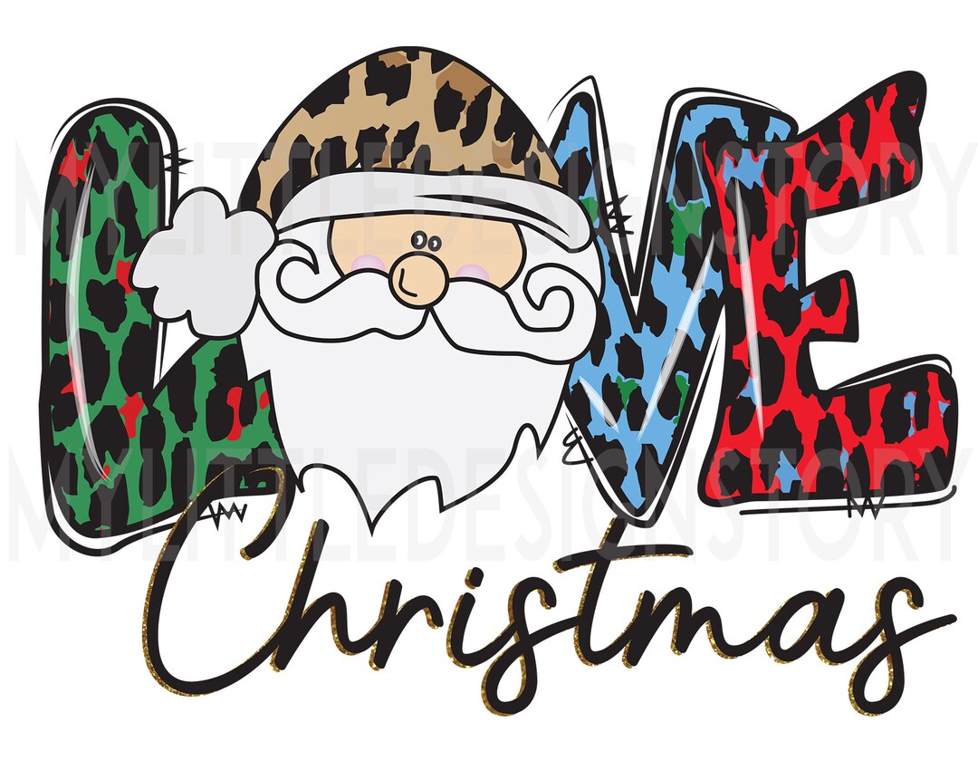 Love Christmas Cheetah Pattern PNG,PNG File, Digital Download ...