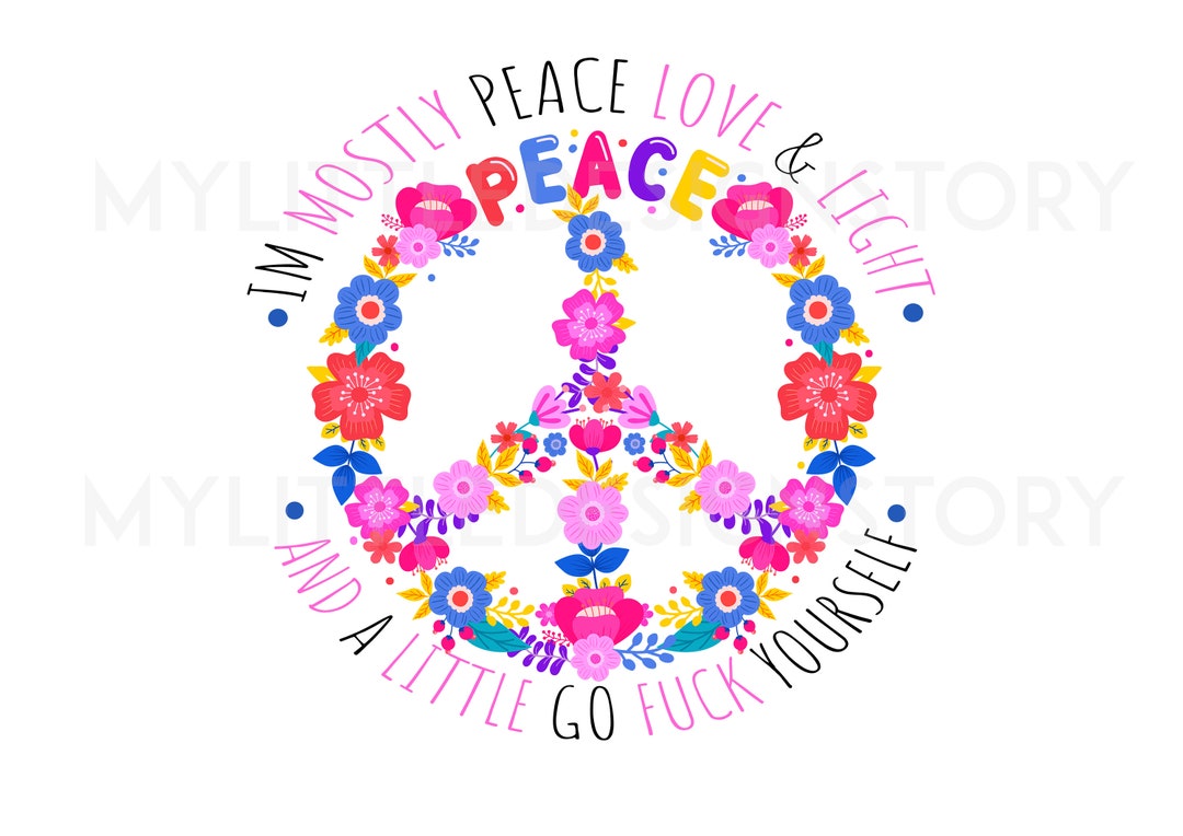 Adult Humor Png Design Peace Sign Funny Peace Love and - Etsy