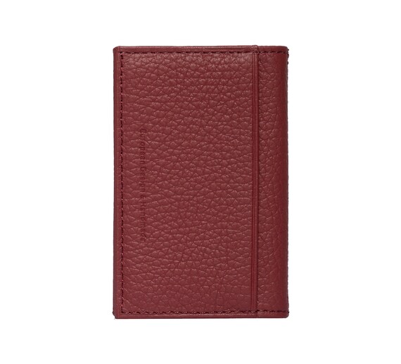 Burgundy Leather Slim Vertical Pocket Card Case, Woma… - Gem