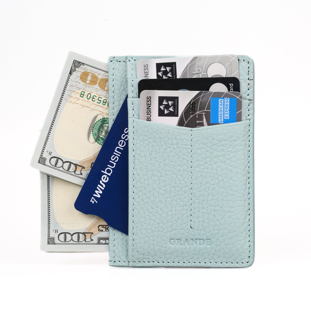 Mint Leather Slim Vertical Card Holder, Woman Leather Card Case, Men ...