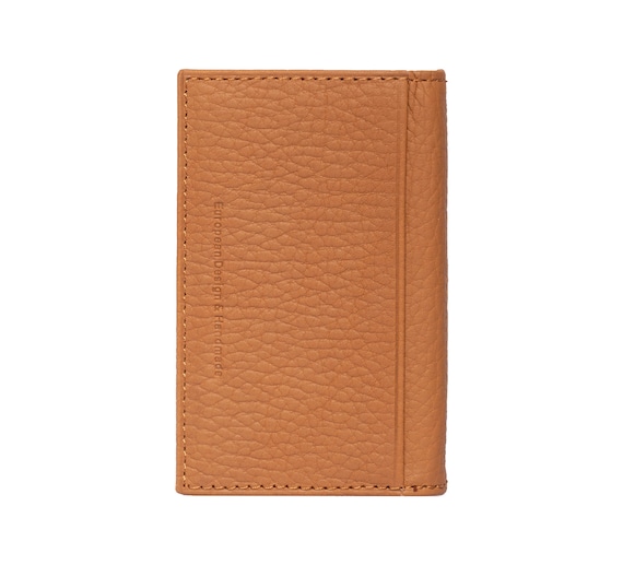 Camel Leather Slim Vertical Pocket Card Case, Woman L… - Gem