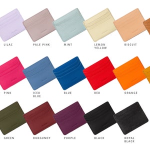 Purple Leather Slim Card Holder, Woman Leather Card Case, Men Leather ...