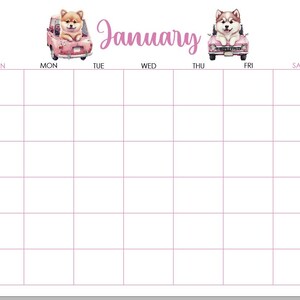 2023-2024 UNDATED Printable Chibi Puppy Calendar - Kawaii Calendar ...