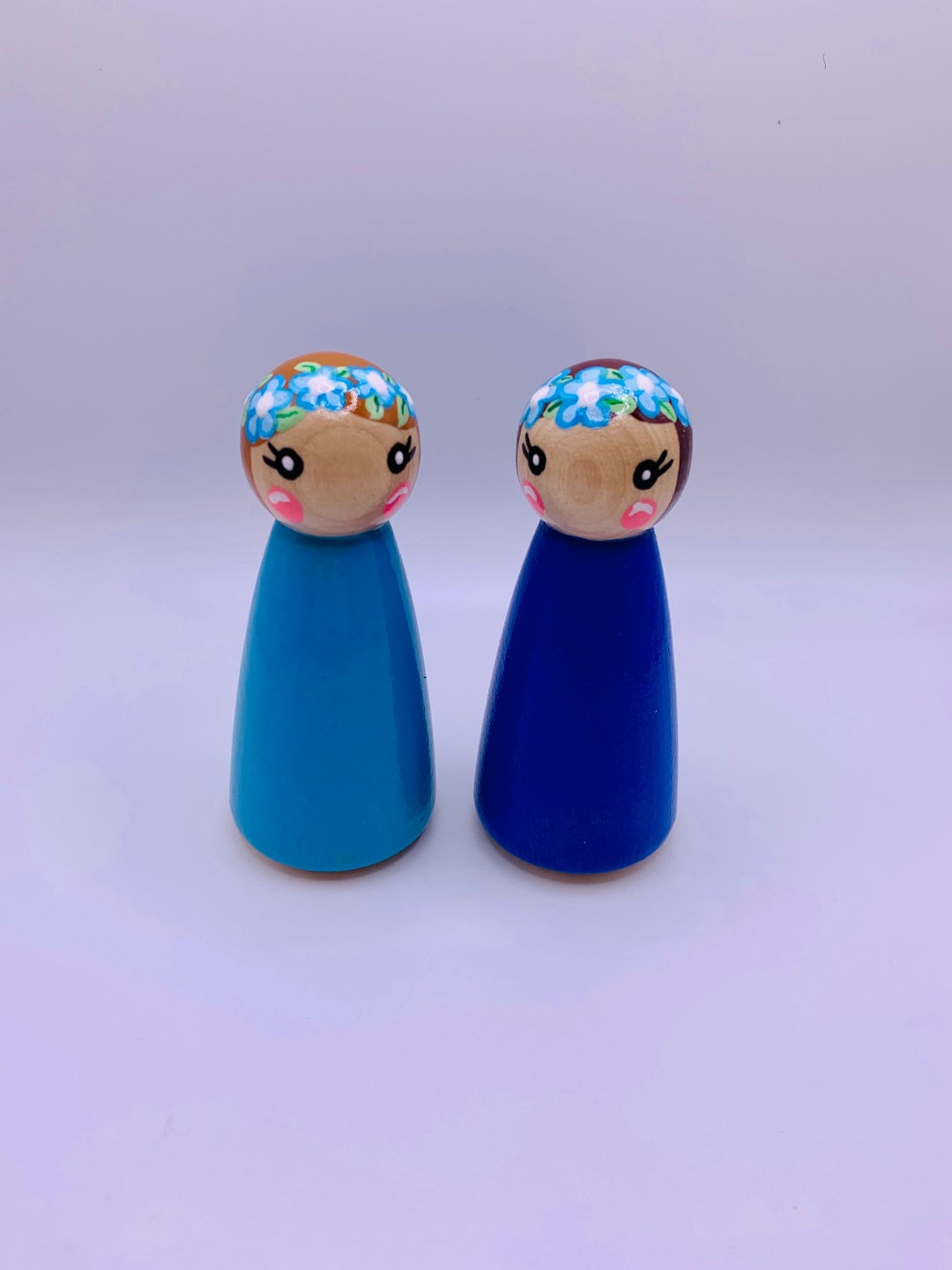 Simple Blue Peg Doll Set - Etsy