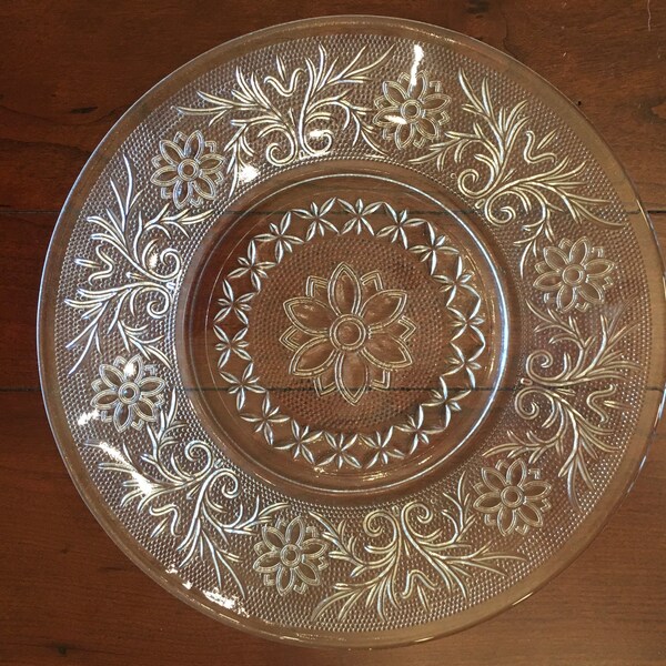 Pressed Glass Plate - Etsy