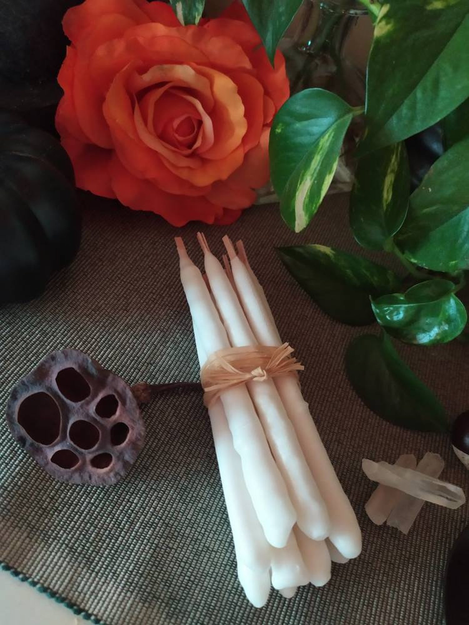 Set de diez velas blancas delgadas Morning Star con mecha de | Etsy