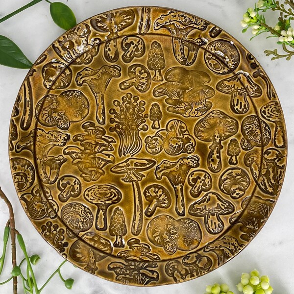 Ceramic Mushroom Plate - Etsy