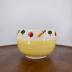 Vegetable Border Bowl, Handmade Ceramic, 10oz *ready to Ship* - Etsy