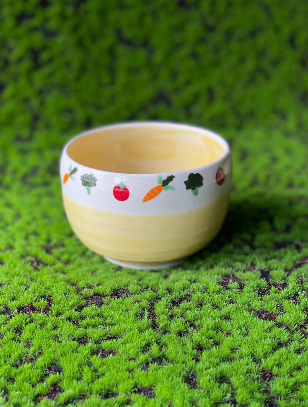 Vegetable Border Bowl, Handmade Ceramic, 10oz *ready to Ship* - Etsy