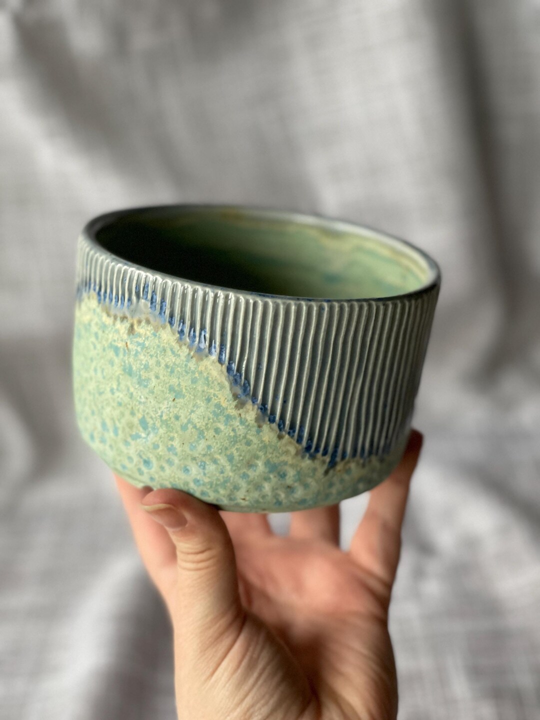 Blue, Textured Ceramic Planter, Plant Pot, *READY TO SHIP* - Etsy