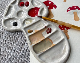 Morel Mushroom Paint Palette Handmade Ceramic ready to | Etsy