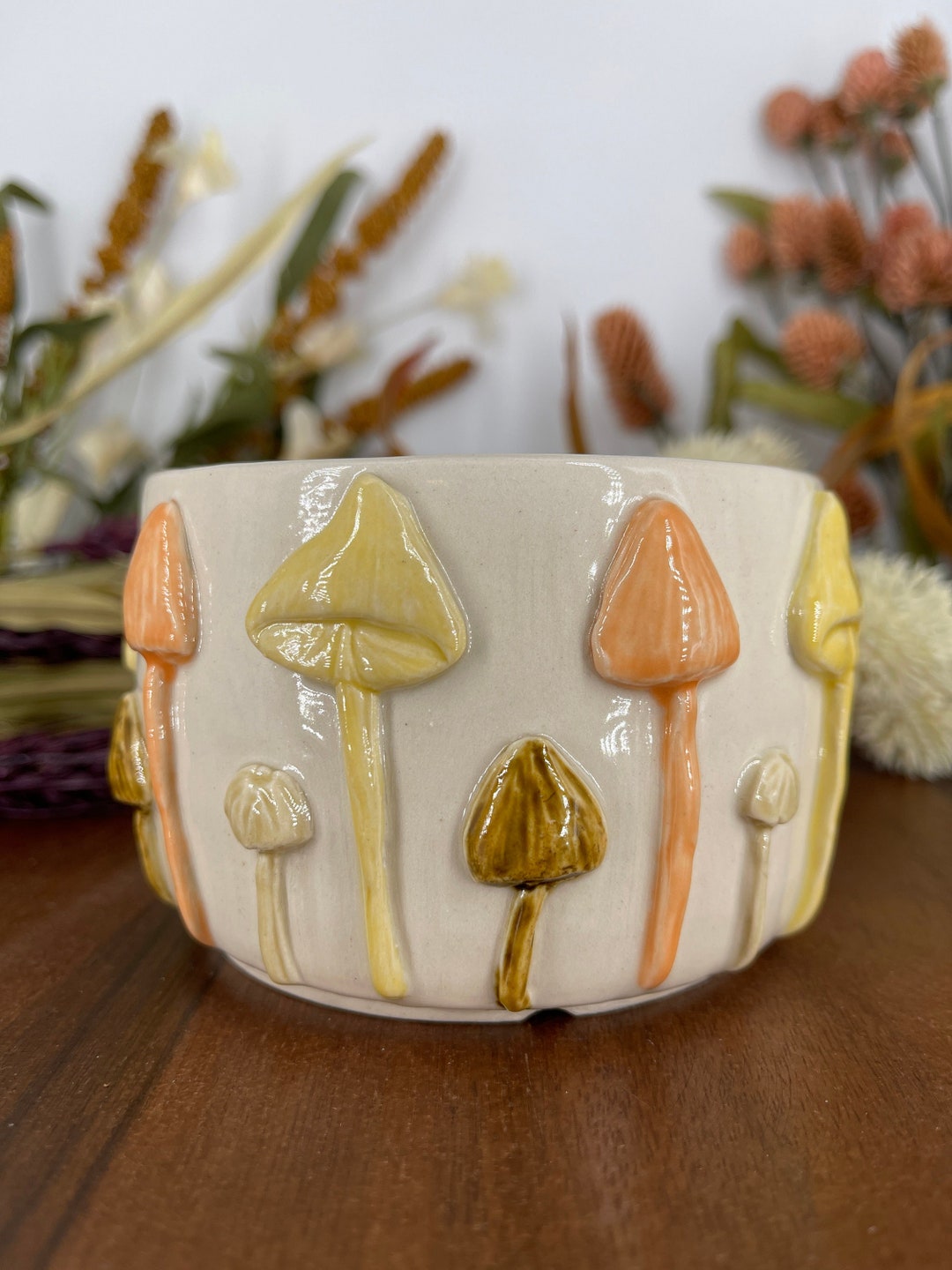 3-D Mushroom Planter Plant Pot Handmade Ceramic READY TO - Etsy