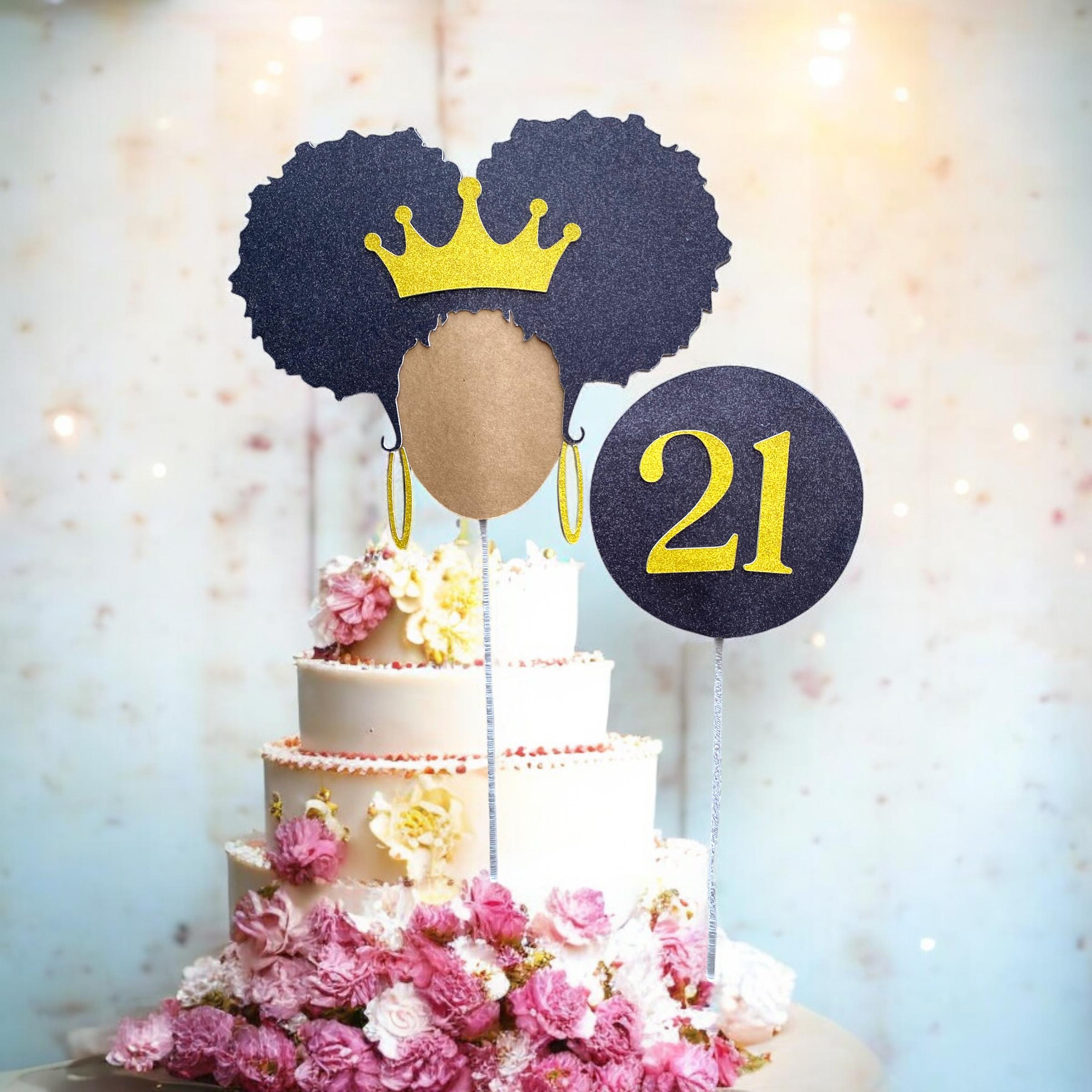 Afro Puff Cake Topper Doll Cake Toppers Black Girl Cake Topper - Etsy