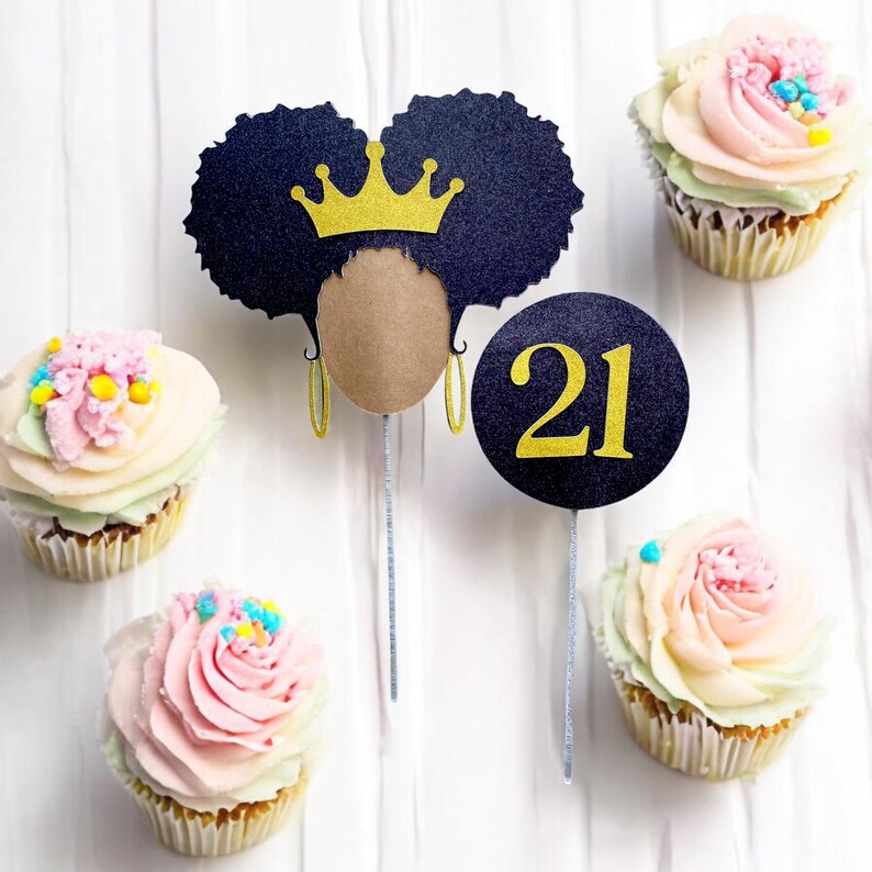 Afro Puff Cake Topper Doll Cake Toppers Black Girl Cake Topper - Etsy