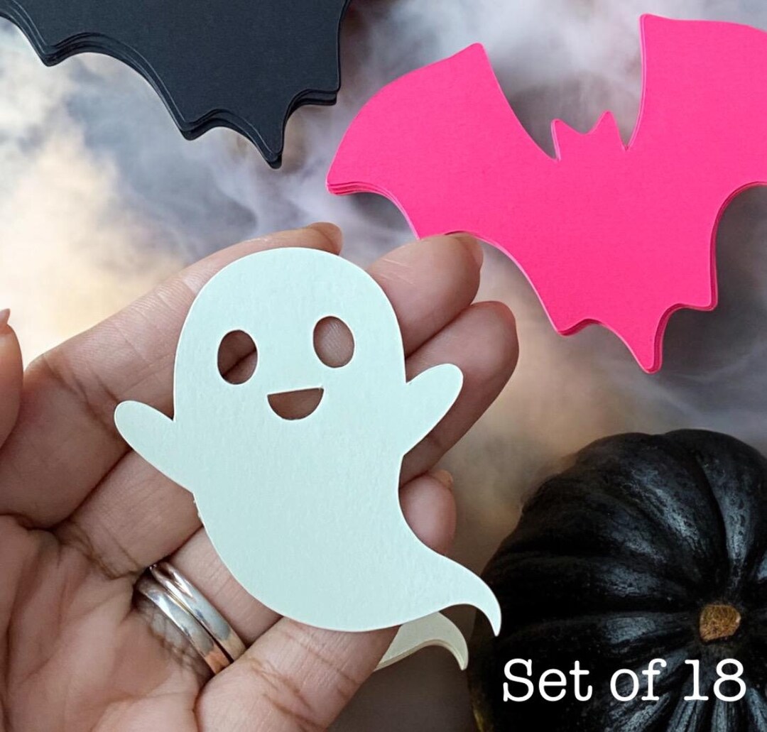 Bat and Ghost Die Cut Halloween Cut Outs Set of 18 - Etsy