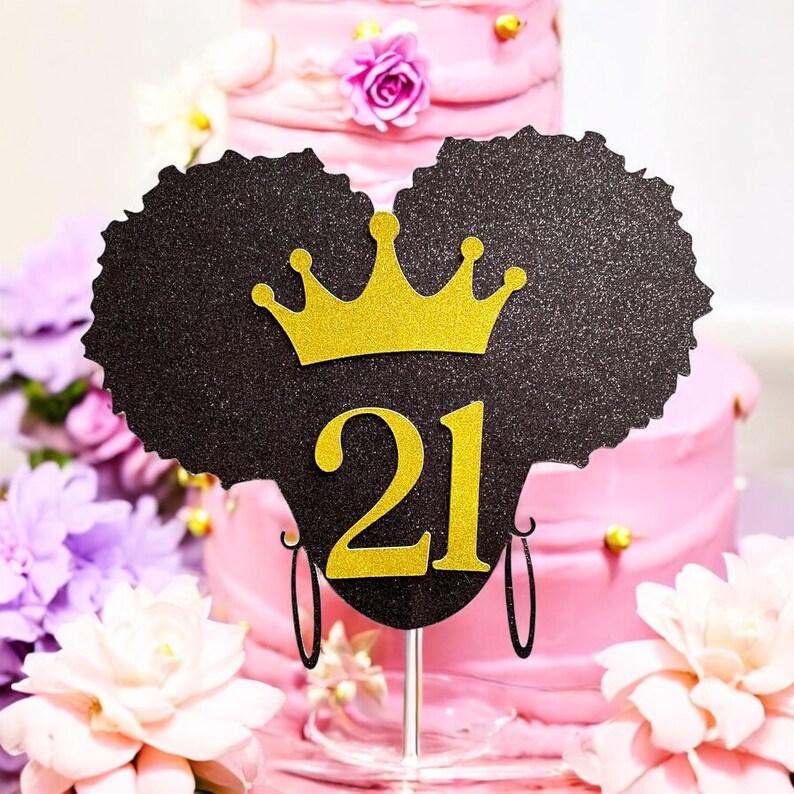 Afro Puff Cake Topper Doll Cake Toppers Black Girl Cake Topper - Etsy