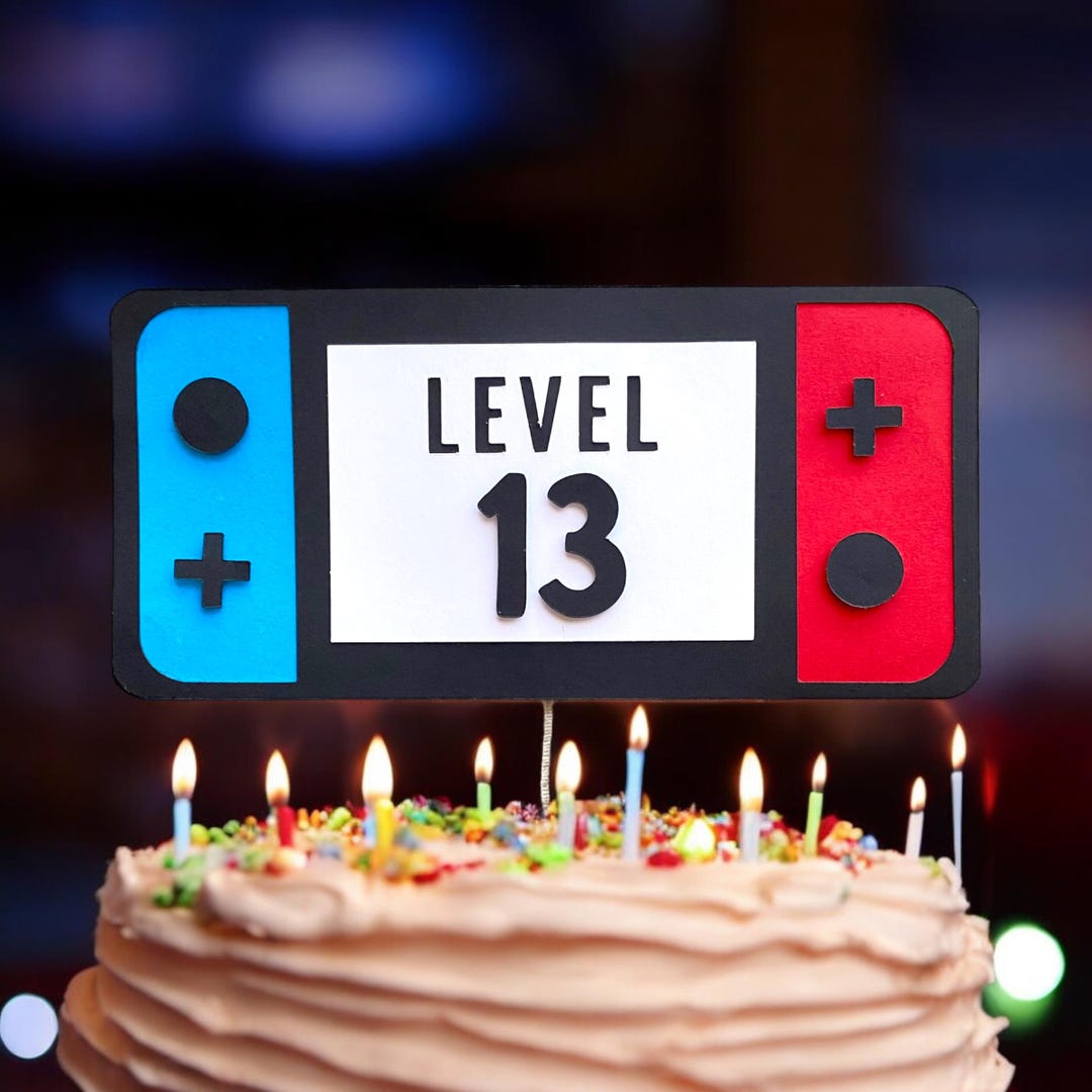 Gaming Cake Topper | Custom Age Cake Toppers | Gamer Party Decor - Etsy