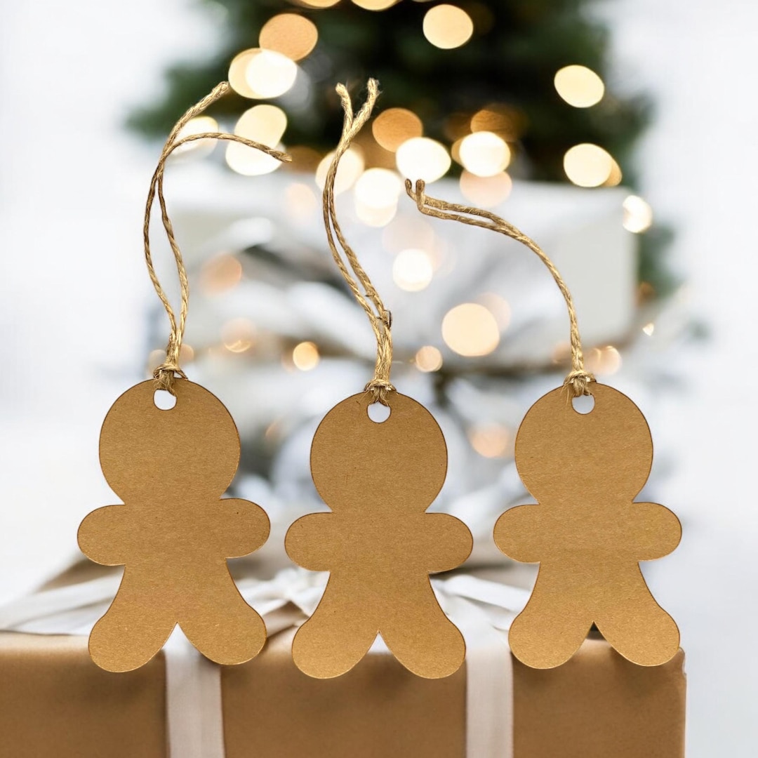 Gingerbread Man Christmas Gift Tags Set of 5 - Etsy