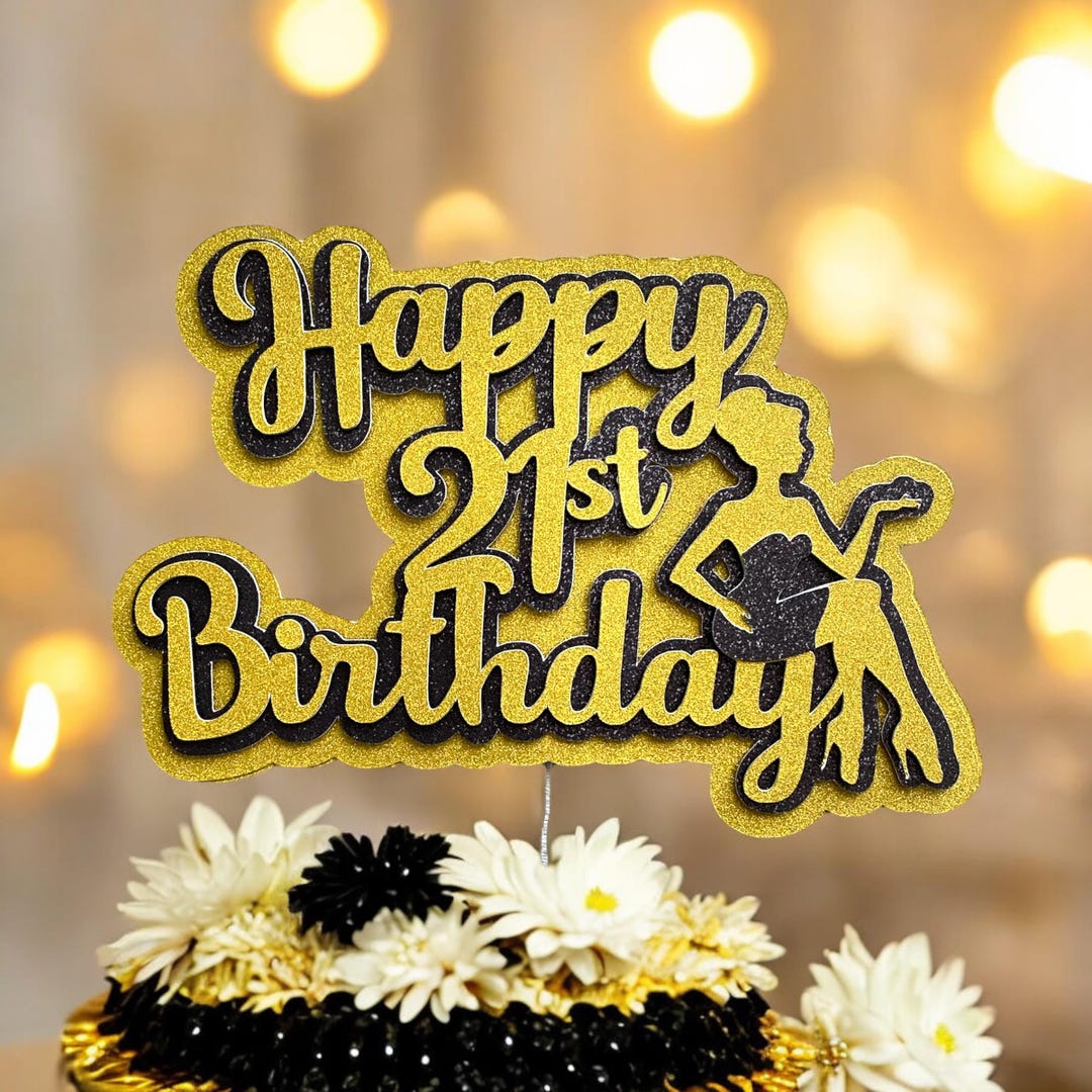21st Birthday | CUSTOM Age Cake Toppers - Etsy