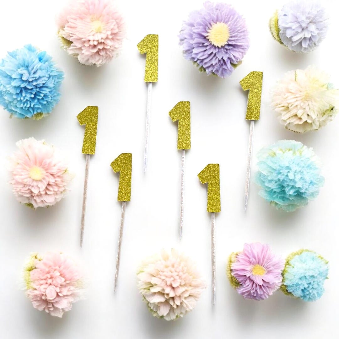CUSTOM Number Cupcake Toppers | 1st Birthday Decorations - Etsy