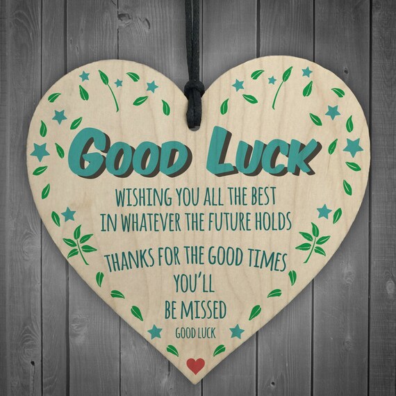 Wooden Heart Plaque Good Luck You Will be Missed | Etsy