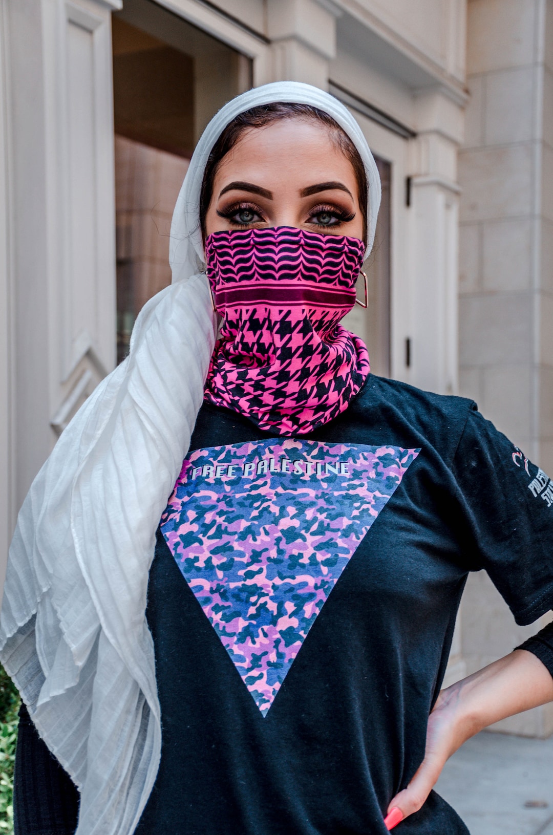 Palestinian Protest Face Mask, Keffiyeh, Kufiya, Shemagh, Arab Style ...