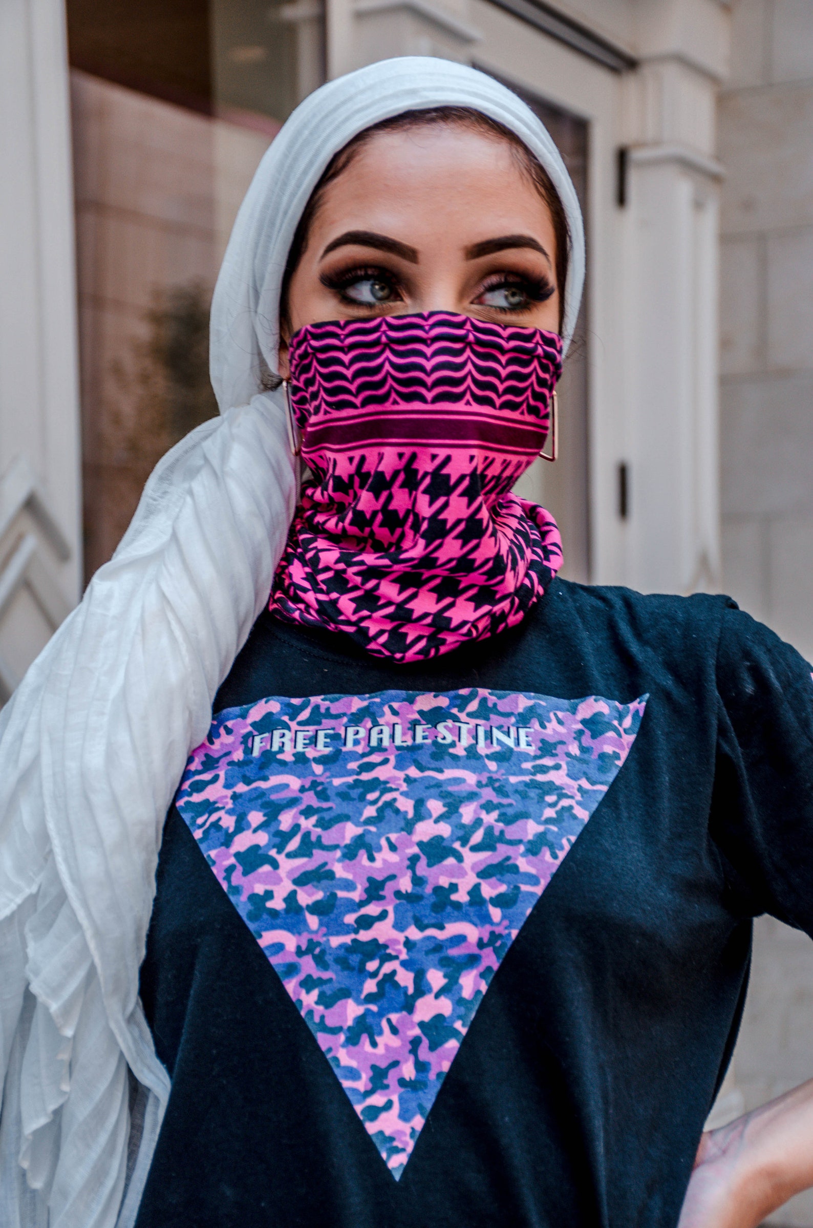 Palestinian Protest Face Mask, Keffiyeh, Kufiya, Shemagh, Arab Style ...