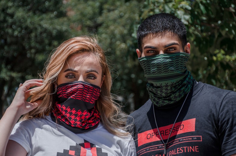 Palestinian Keffiyeh Mask, Keffiyeh Pattern Mask, Kufiya, Shemagh ...
