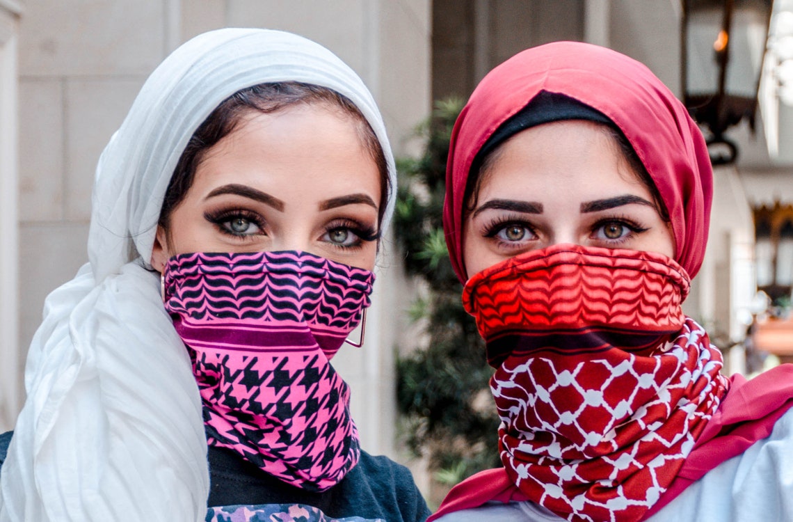 Keffiyeh mask Kufiya shemagh Palestinian Mask Arab Scarf | Etsy