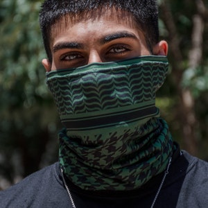 Green Keffiyeh Mask Kufiya Shemagh Palestinian Mask Arab - Etsy
