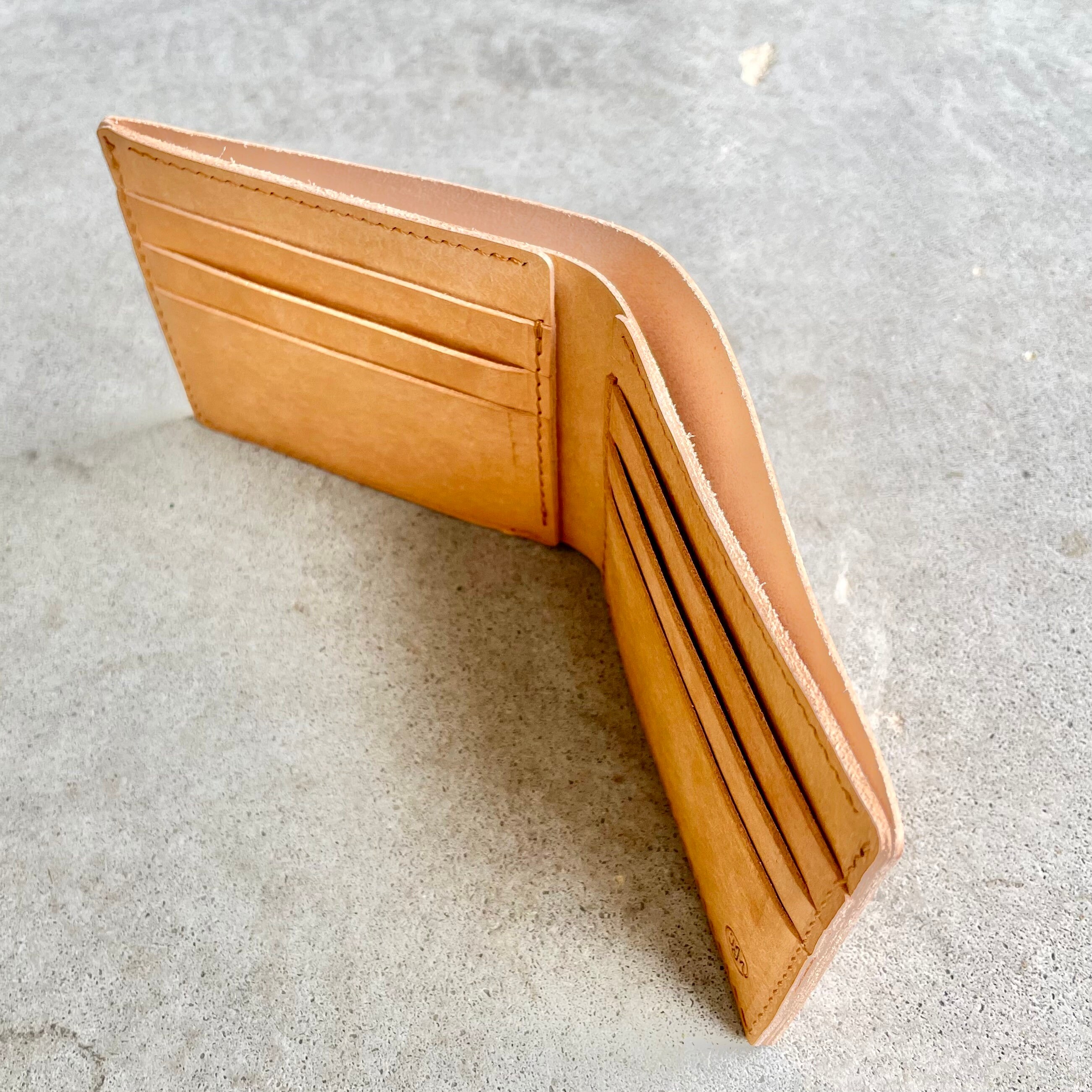Leather Billfold Cash Slot Bifold Wallet Made in US Full Grain Leather ...