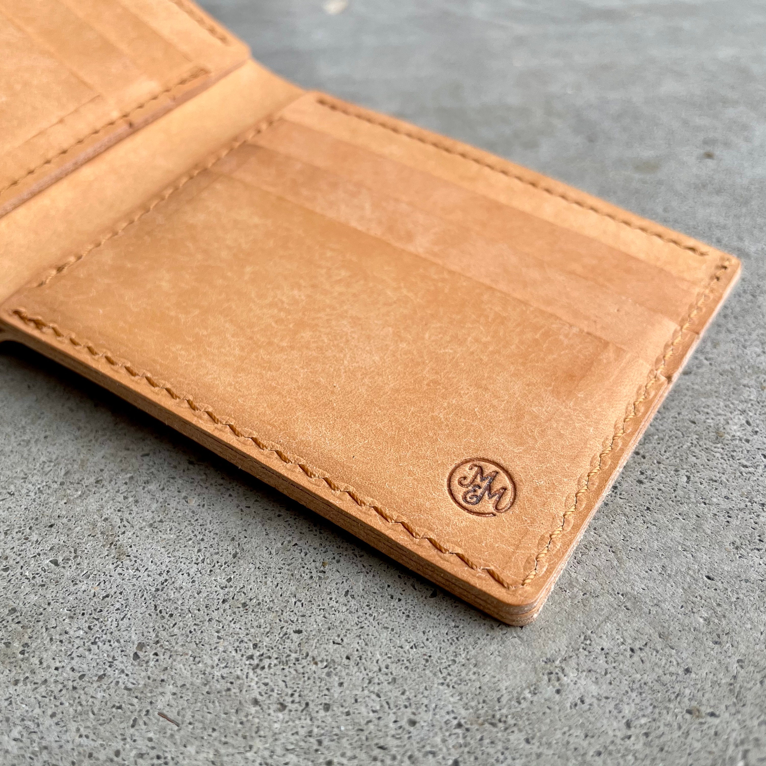 Leather Billfold Cash Slot Bifold Wallet Made in US Full Grain Leather ...