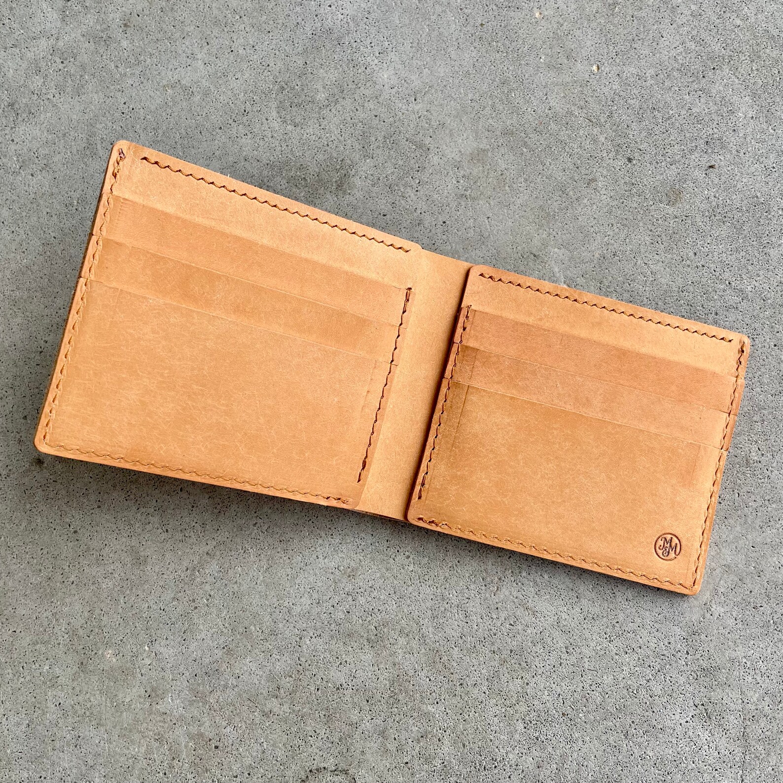 Leather Billfold Cash Slot Bifold Wallet Made in US Full Grain Leather ...