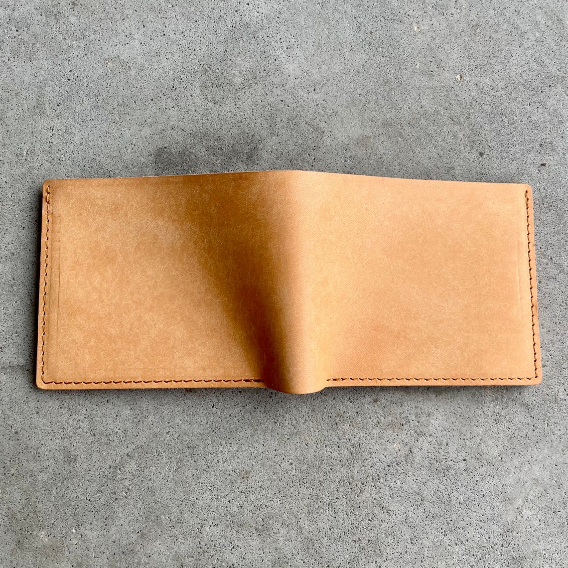 Leather Billfold Cash Slot Bifold Wallet Made in US Full Grain Leather ...