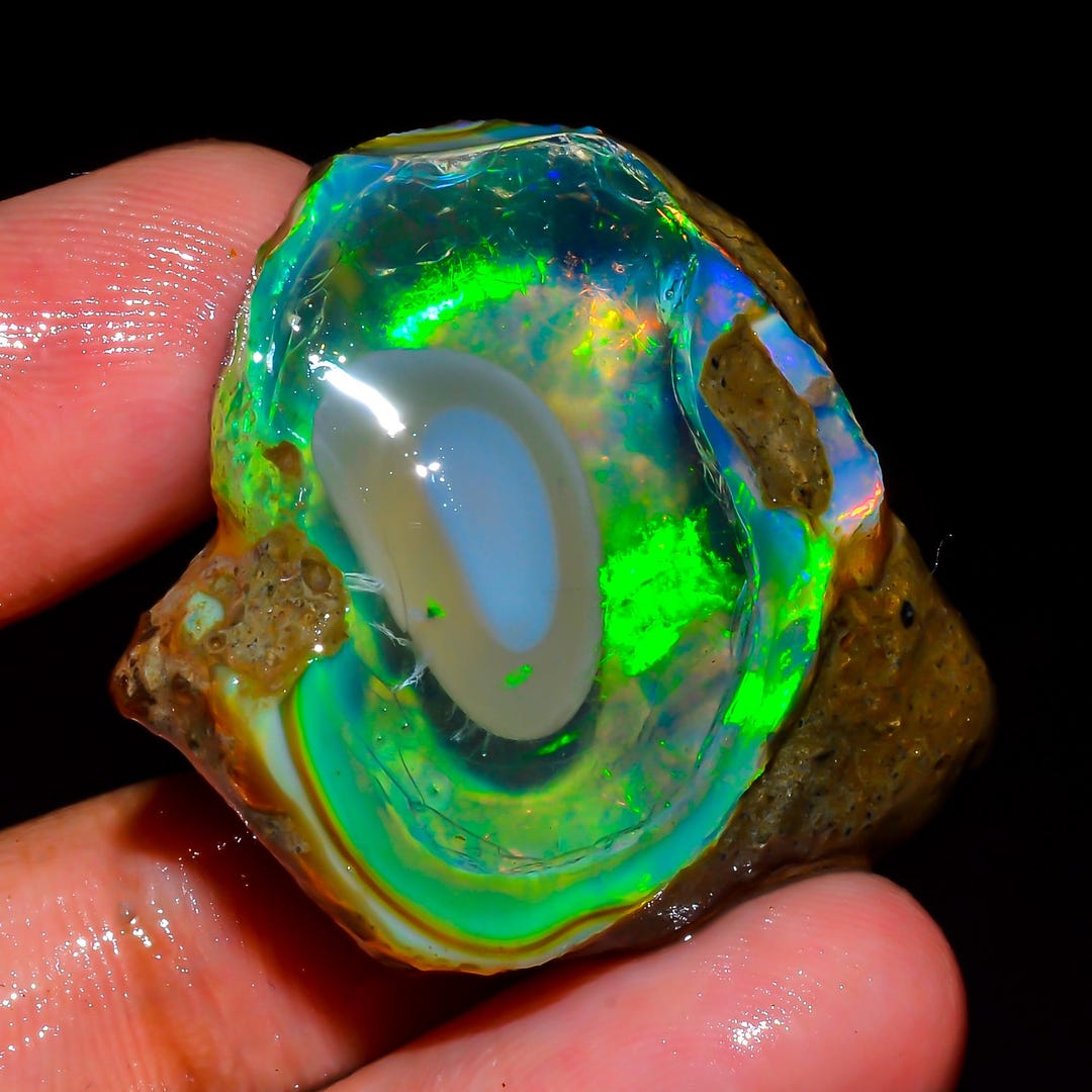 Opal Rough Gemstone, Natural Ethiopian Opal Welo Fire Crystal Opal Rough, Opal,flashy Fire ...