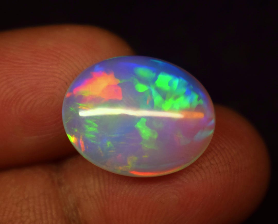 Natural Ethiopian Opal Honeycomb Fire Oval Shape Opal Cabochon Gemstone ...