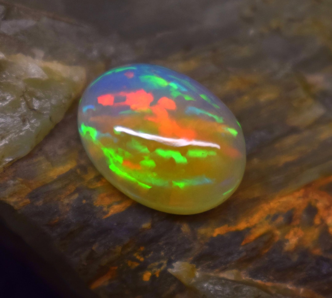 Natural Ethiopian Opal Honeycomb Fire Oval Shape Opal Cabochon Gemstone ...